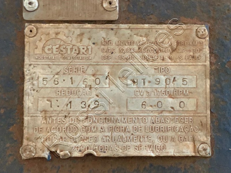 Leilão Online - Redutor cestari 1:139 tipo HT 9045