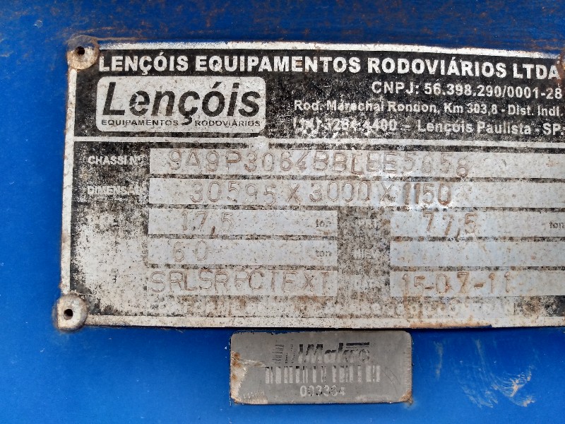 Leilão Online - REBOQUE, LECÓIS, 4 EIXOS, 60T, ANO: 2011. FR: 402.
