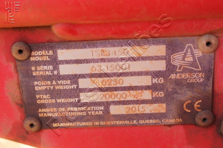 Leilão Online - CARRETA RECOLH. FARDO ANDERSON TSR-3450 2015 PATRM.