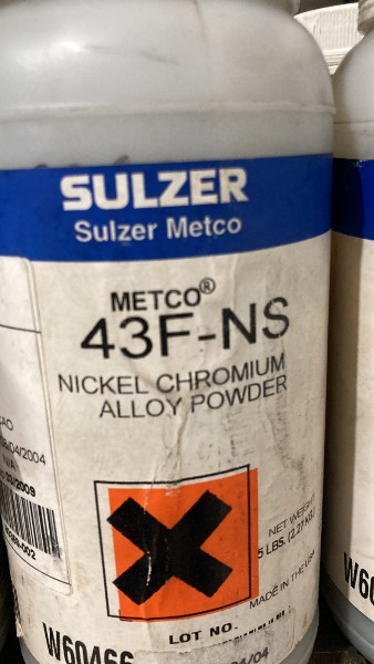 Leilão Online - 5 Frascos SULZER Metco 43F-NS = Pó Nickel Cromo Cob