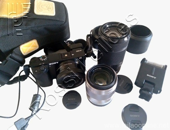 Leilão Online - KIT FOTOGRÁFICO SONY ALPHA 6000 + LENTES + FLASH