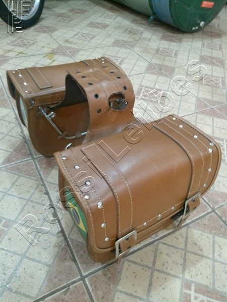 Leilão Online - Alforges em Couro Legítimo para motocicletas